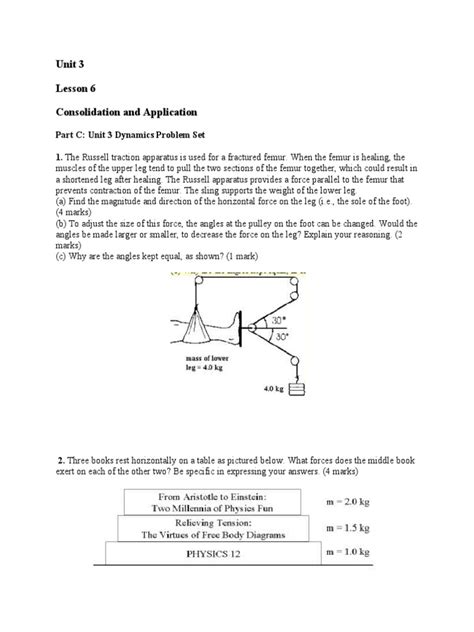 U3l6 Dynamics Problem Set Pdf Friction Force
