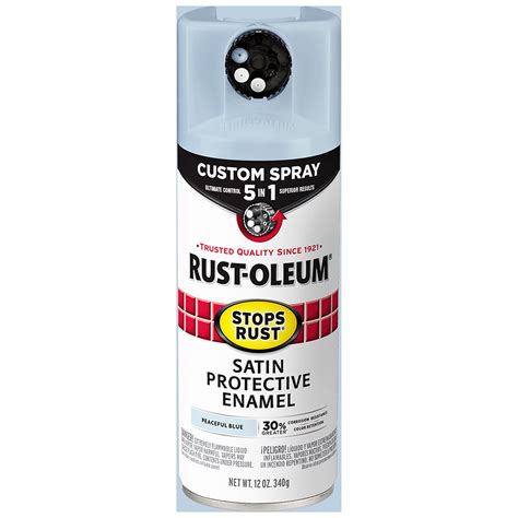 Peaceful Blue Rust Oleum Stops Rust Custom Spray 5 In 1 Satin Spray Paint 376882 12 Oz 6 Pack