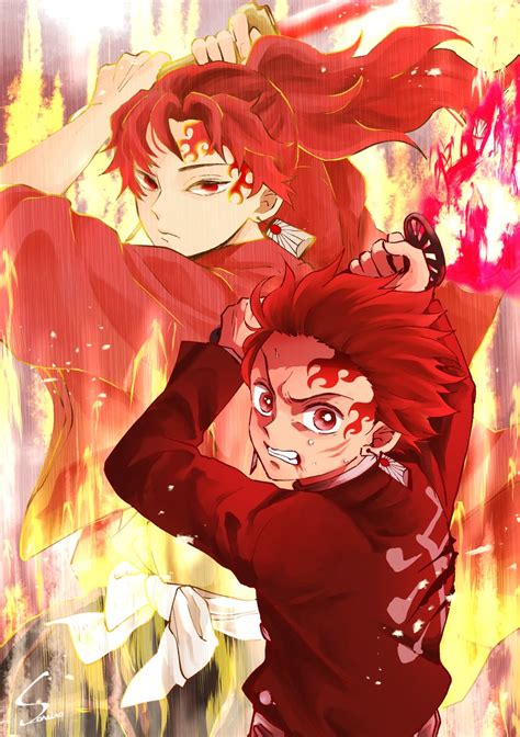 Kamado Tanjirou And Tsugikuni Yoriichi Kimetsu No Yaiba Drawn By Sky Blue Danbooru