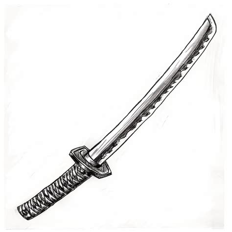 Premium Photo Japanese Katana Sword Isolated On White Background Ink