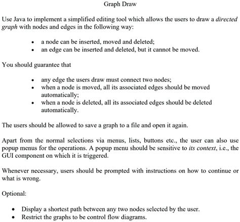 Solved Graph Draw Use Java To Implement A Simplified Editing Tool That Allows Users To Draw A