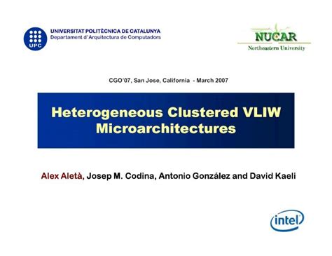 Pdf Heterogeneous Clustered Vliw Microarchitectures · Motivation