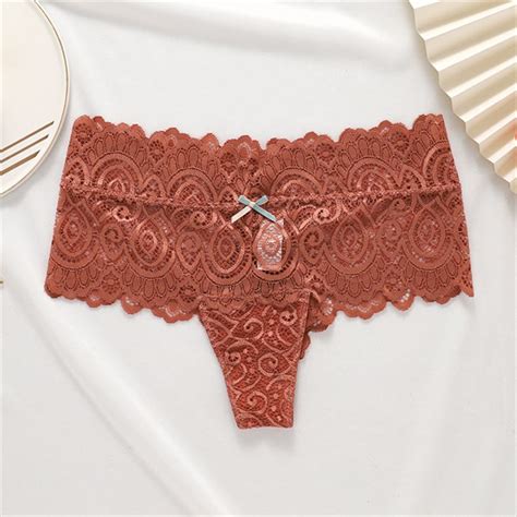 Black Ladymate Womens Lace Floral Thong Underwear Vampal Dresses