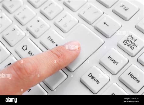 Female Finger Typing On Keyboard Macro View Stock Photo Alamy