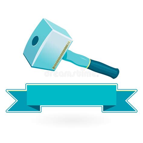 Nice Classical Big Blue Carpenter Mallet On White Massive Robust