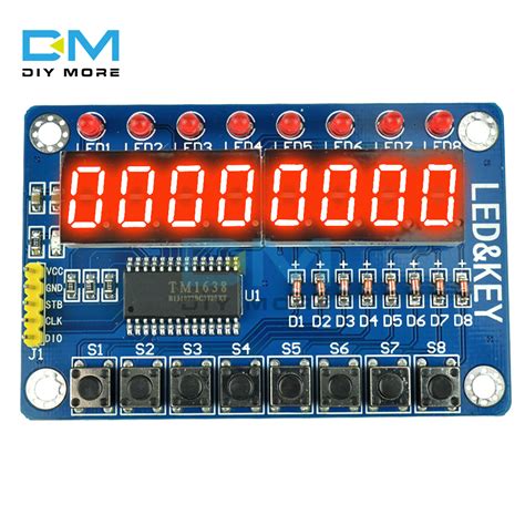 Tm1638 Key Module 8 Bit Digital Led Display Tube Module Board For
