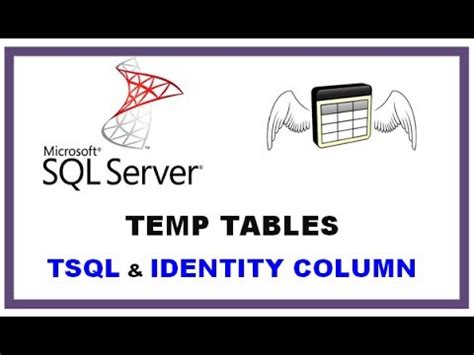 SQL Server Temp Tables TSQL Command Line With IDENTITY YouTube