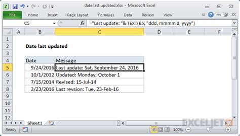 last updated date stamp excel formula exceljet