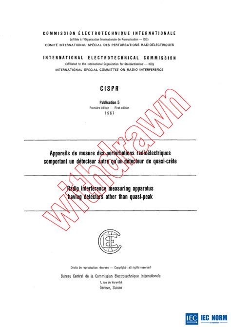 Cispr 5 1967 Pdf Iec Norm Store