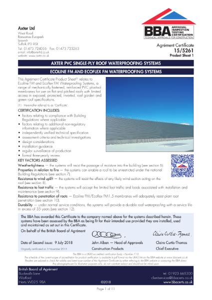 15 5261 Ps1 Axter Ecoflex Fm Ecoline Fm Roof Waterproofing System