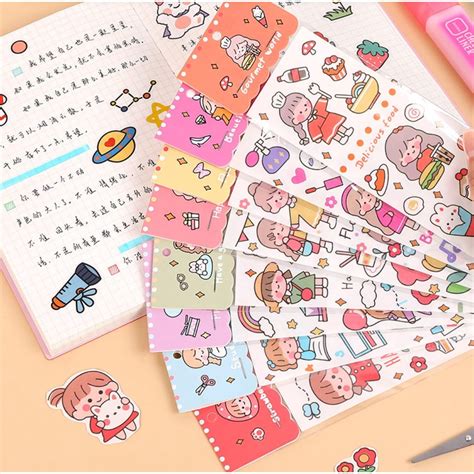 Jual 1 Lembar Sticker Aesthetic Sticker Deco Hp Tumblr Laptop Lucu Cute Diy Tempel Buku