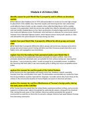 Module 6 US History DBA 1 Docx Module 6 US History DBA Identify Causes For Post World War II