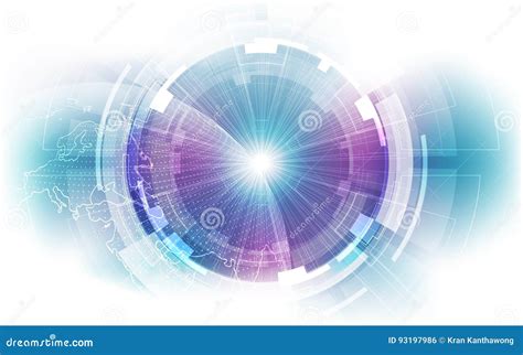 Abstract Digital Technology Connection On Earth Concept Background Vector Illustration Stock