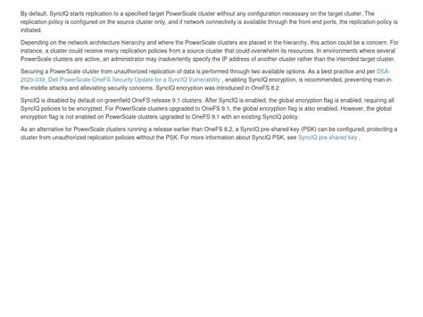 Introduction To Synciq Security Dell Powerscale Synciq Architecture