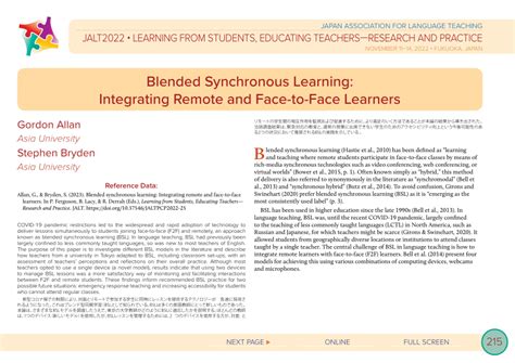 Pdf Blended Synchronous Learning Integrating Remote And Face To Face