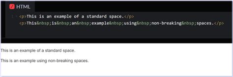 How To Add Spaces In Html Code Ascii Characters Html Space Entities