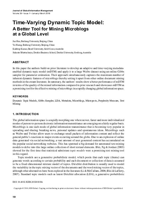 Pdf Time Varying Dynamic Topic Model