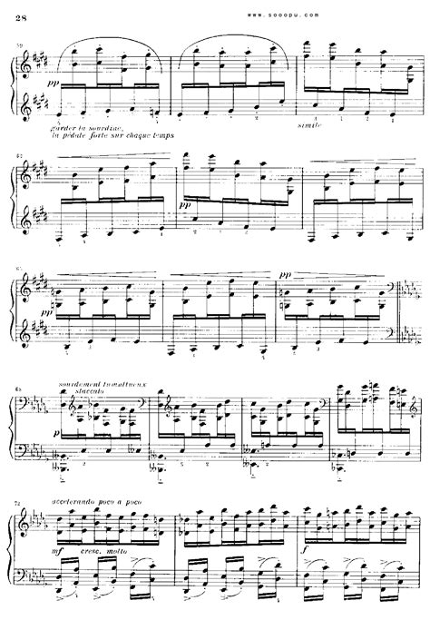 德彪西12首钢琴练习曲 德彪西 钢琴谱 简谱