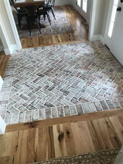 Brick Floors In Kitchen Brick Floor Bathroom Faux Brick Flooring Brick Herringbone Floor