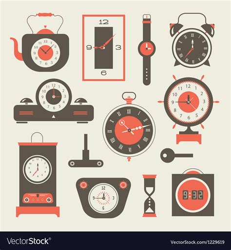 Clock Set Royalty Free Vector Image VectorStock