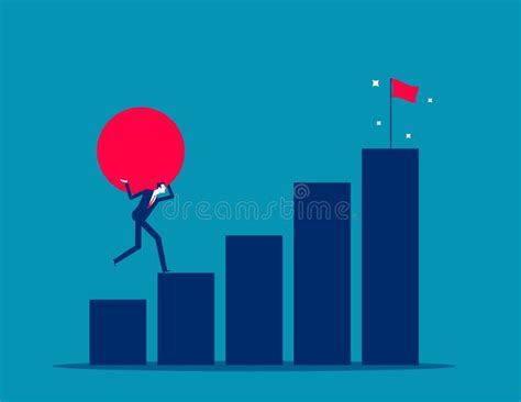 Problem Concept Effort To Success Stock Vector Illustration Of Heavy