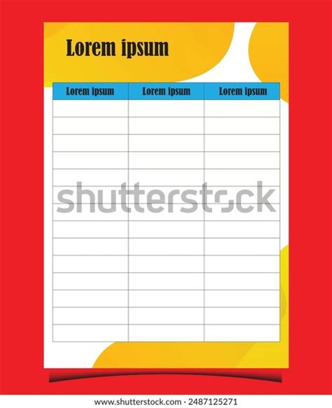 Daily Routine Template Download Now Stock Vector Royalty Free 2487125271 Shutterstock