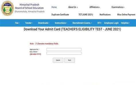 HP TET Admit Card 2021 Released By HPBOSE Check Steps To Download
