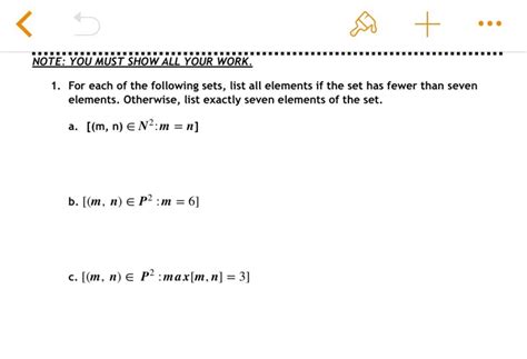 Solved For Each Of The Following Sets List All Elements If Chegg