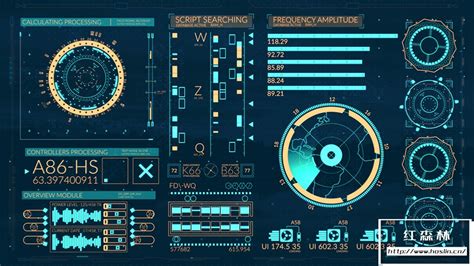 【pr模板】300个科技感ui界面图形元素动画 Fusion Hud Pack 红森林