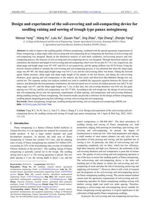 Pdf Design And Experiment Of The Soil Covering And Soil Compacting