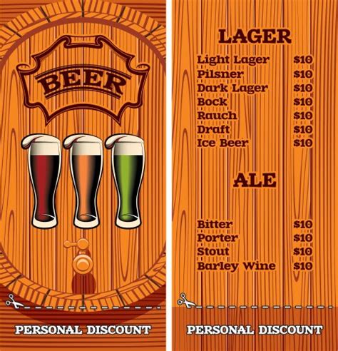Beer Menu Royalty Free Vector Image Vectorstock