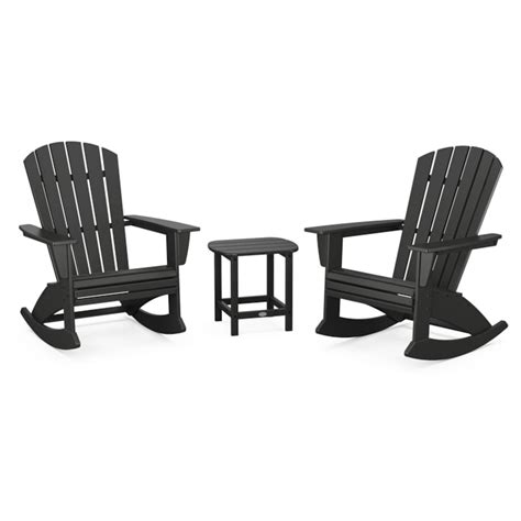 Polywood Nautical Pws2204 1 Bl Nautical Curveback 3 Piece Adirondack