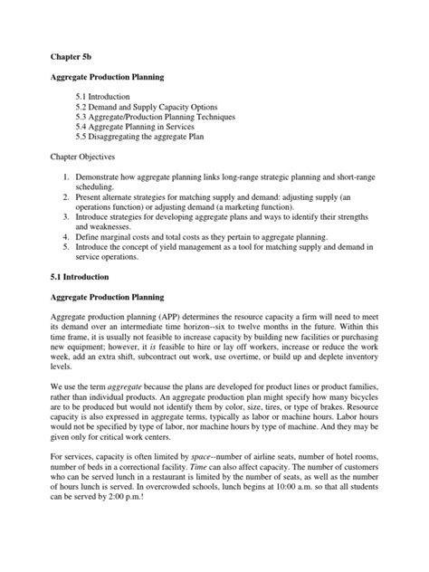 8chapter 5b Aggregate Production Planning 1 Pdf Mathematical