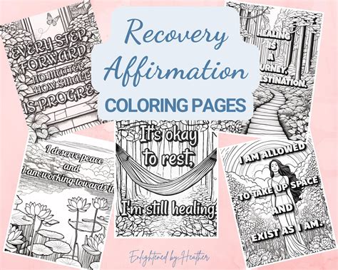 Recovery Affirmation Coloring Pages Mental Health Sobriety Activity