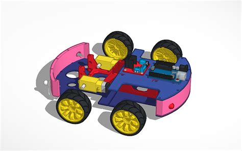 3d Design Copy Of Chasis Carro Arduino Tinkercad
