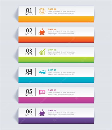 Premium Vector Infographics Tab Paper Index With 6 Data Template