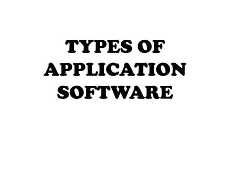7 Application Software Categories