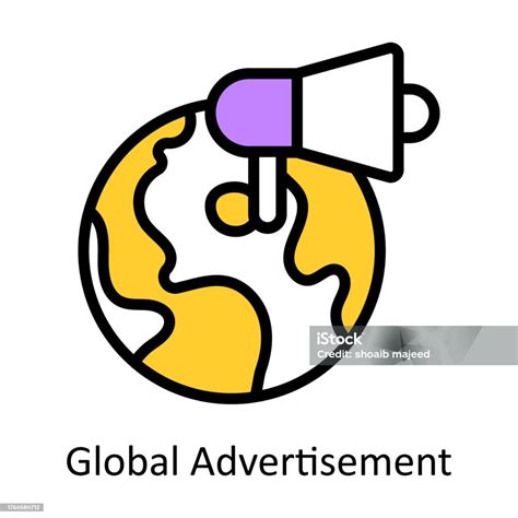 Global Advertisement Vector Filled Outline Design Illustration Symbol On White Background Eps 10