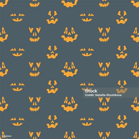 만화 스타일의 으스스한 얼굴이 있는 할로윈 매끄러운 패턴 할로윈을 위한 얼굴의 무섭고 소름 끼치는 실루엣 할로윈 디자인을 위한 무서운 얼굴이 있는 패턴입니다 10월에 대한