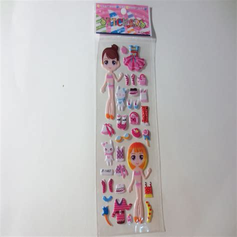 换装女孩男孩贴纸 卡通泡泡贴纸 阿里巴巴