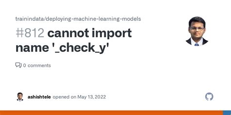 Cannot Import Name Check Y Issue Trainindata Deploying Machine Learning Models Github