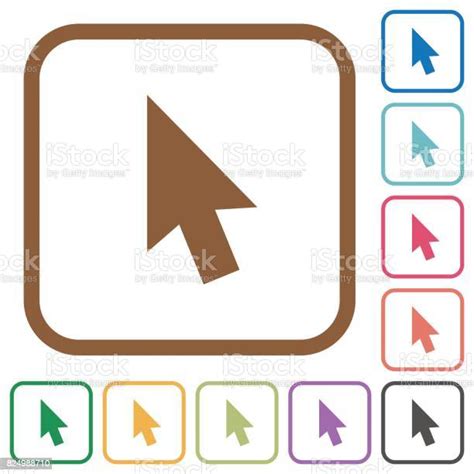 Mouse Cursor Simple Icons Stock Illustration Download Image Now Arrow Symbol Bent Blue