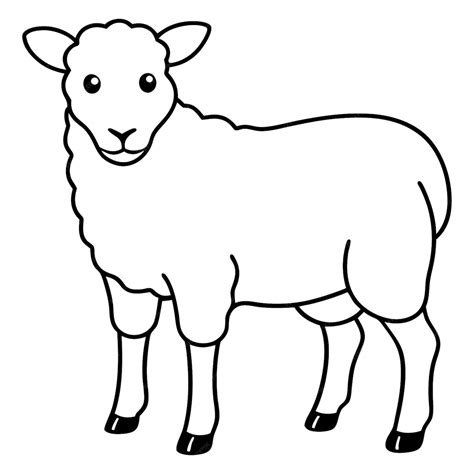 Line Art Sheep Vector Line Cut Silhouette Vector Illustration Line Art