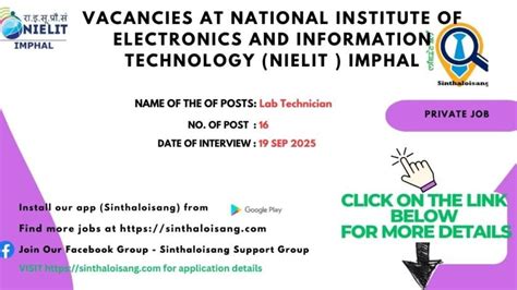 Vacancies At Nielit Imphal