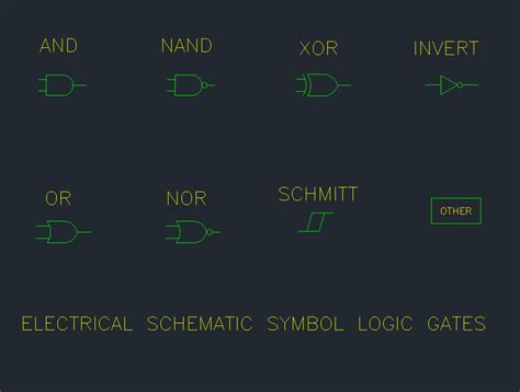 Schematic Logic Gates Symbols DWG For AutoCAD CAD Blocks