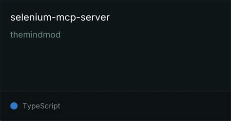 Selenium MCP Server Glama