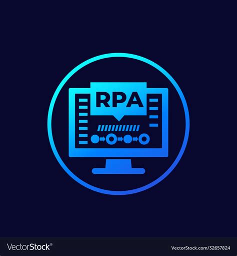 Rpa Icon Robotic Process Automation Royalty Free Vector