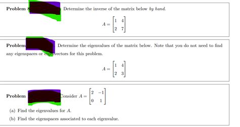 Solved Problem Determine The Inverse Of The Matrix Below By Chegg