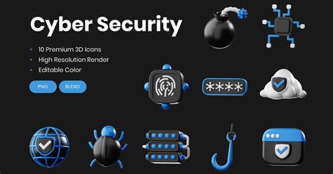 Cyber Security 3d Icons Objects Ft 3d And Cyber Envato