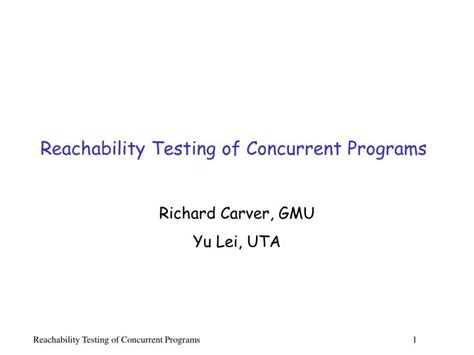 Ppt Reachability Testing Of Concurrent Programs Powerpoint